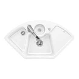 Villeroy & Boch Villeroy und Boch Solo Eck Ecksp&uuml;le 670802R1 Ablaufgarnitur, Exzenterbet&auml;tigung, Resteschale, wei&szlig;