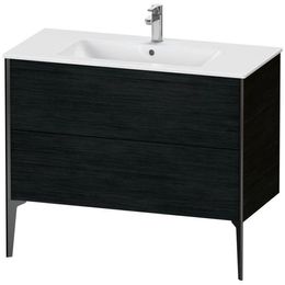 Duravit XViu Waschtisch-Unterschrank XV44830B216 101 x 59,4 x 48 cm, Eiche schwarz, 2 Auszüge, stehend, schwarz matt