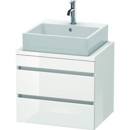Duravit DuraStyle Waschtisch-Unterschrank DS530502243 60 x 47,8 cm, wei&szlig; hochglanz/basalt matt, f&uuml;r Konsole, 2 Schubk&auml;sten