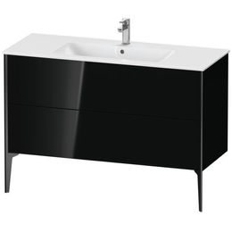 Duravit XViu Waschtisch-Unterschrank XV44840B240 121 x 59,4 x 48 cm, schwarz hochglanz, 2 Auszüge, stehend, schwarz matt