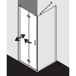 Kermi Diga Pendel-Faltt&uuml;r f&uuml;r Seitenwand DI2SL07020VAK 70x200cm, silber hochglanz, ESG klar, links, auf Duschwanne