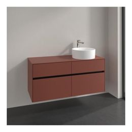 Villeroy & Boch Villeroy und Boch Collaro Waschtischunterschrank C043B0AH 120x54,8x50cm, Waschtisch rechts, LED-Beleuchtung 8,8 W, wine red