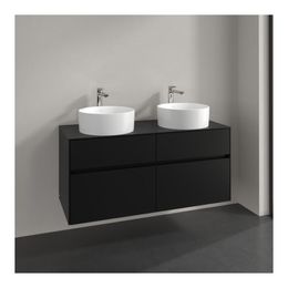 Villeroy & Boch Villeroy und Boch Collaro Waschtischunterschrank C044B0VL 120x54,8x50cm, f&uuml;r 2 Waschtische, LED-Beleuchtung 8,8W, volcano black