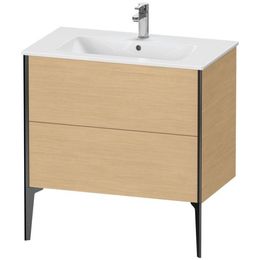 Duravit XViu Waschtisch-Unterschrank XV44820B230 81 x 59,4 x 48 cm, Eiche natur, 2 Auszüge, stehend, schwarz matt