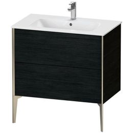 Duravit XViu Waschtisch-Unterschrank XV44820B116 81 x 59,4 x 48 cm, Eiche schwarz, 2 Ausz&uuml;ge, stehend, champagner matt