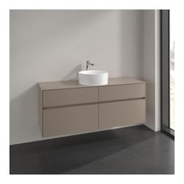 Villeroy & Boch Villeroy und Boch Collaro Waschtischunterschrank C045B0VM 140x54,8x50cm, Waschtisch mittig, LED-Beleuchtung 10,4 W, taupe