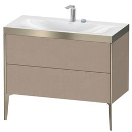 Duravit XViu Waschtisch-Unterschrank XV4711EB175P 100x48cm, 2 Auszüge, 2 Hahnlöcher, champagner matt, Rahmen P, leinen