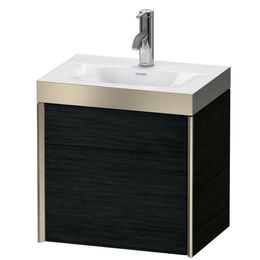 Duravit XViu Waschtisch-Unterschrank XV4630OB116P 45x33,3cm, 1 T&uuml;r, links, 1 Hahnloch, champagner matt, Rahmen P, Eiche schwarz