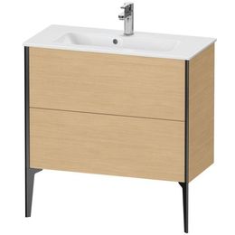 Duravit XViu Waschtisch-Unterschrank XV44890B230 81 x 59,4 x 39 cm, Eiche natur, 2 Ausz&uuml;ge, stehend, schwarz matt