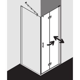 Kermi Diga Pendel-Faltt&uuml;r f&uuml;r Seitenwand DI2SR07520VAK 75x200cm, silber hochglanz, ESG klar, rechts, auf Duschwanne
