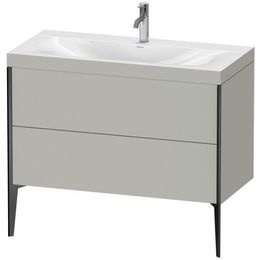 Duravit XViu Waschtisch-Unterschrank XV4711OB207C 100x48cm, 2 Auszüge, 1 Hahnloch, schwarz matt, Rahmen C, betongrau matt