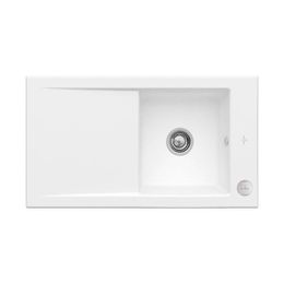 Villeroy & Boch Villeroy und Boch Timeline 50 Flat Flächenbündige Spüle 33072FRW mit Ablaufgarnitur und Exzenterbetätigung, Stone White
