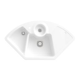 Villeroy & Boch Villeroy und Boch Solo Eck Eckspüle 670801R1 Ablaufgarnitur, Handbetätigung, Resteschale, weiß