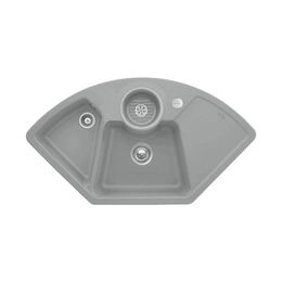 Villeroy & Boch Villeroy und Boch Solo Eck Eckspüle 670802SL Ablaufgarnitur, Exzenterbetätigung, Resteschale, Stone