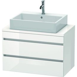 Duravit DuraStyle Waschtisch-Unterschrank DS530702243 80 x 47,8 cm, wei&szlig; hochglanz/basalt matt, f&uuml;r Konsole, 2 Schubk&auml;sten