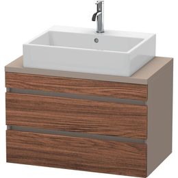 Duravit DuraStyle Waschtisch-Unterschrank DS530702143 80 x 47,8 cm, nussbaum dunkel/basalt matt, f&uuml;r Konsole, 2 Schubk&auml;sten
