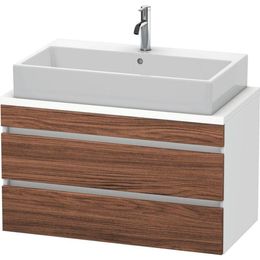 Duravit DuraStyle Waschtisch-Unterschrank DS530802118 90 x 47,8 cm, nussbaum dunkel/wei&szlig; matt, f&uuml;r Konsole, 2 Schubk&auml;sten