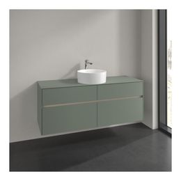 Villeroy & Boch Villeroy und Boch Collaro Waschtischunterschrank C045B0AF 140x54,8x50cm, Waschtisch mittig, LED-Beleuchtung 10,4 W, soft green