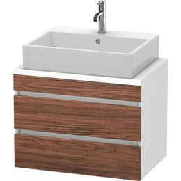 Duravit DuraStyle Waschtisch-Unterschrank DS530602118 70 x 47,8 cm, nussbaum dunkel/wei&szlig; matt, f&uuml;r Konsole, 2 Schubk&auml;sten