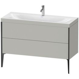 Duravit XViu Waschtisch-Unterschrank XV4712OB207C 120x48cm, 2 Schubkästen, 1 Hahnloch, schwarz matt, Rahmen C, betongrau matt