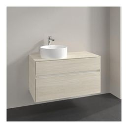 Villeroy & Boch Villeroy und Boch Collaro Waschtischunterschrank C039B0AA 100x54,8x50cm, Waschtisch links, LED-Beleuchtung 7,3 W, white oak