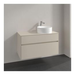 Villeroy & Boch Villeroy und Boch Collaro Waschtischunterschrank C040B0VN 100x54,8x50cm, Waschtisch rechts, LED-Beleuchtung 7,3 W, cashmere grey