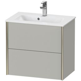 Duravit XViu Waschtisch-Unterschrank XV41780B107 61 x 56 x 39 cm, betongrau matt, 2 Schubkästen, wandhängend, champagner matt