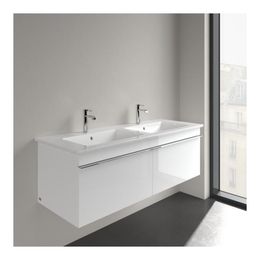 Villeroy & Boch Villeroy & Boch Venticello Doppelwaschtisch 4111DLR1 130x50 cm, wei&szlig; CeramicPlus, 2 Hahnl&ouml;cher, &Uuml;berlauf