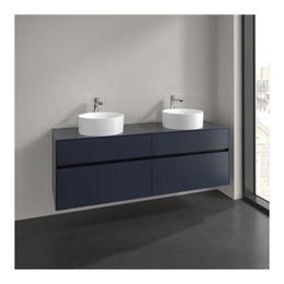 Villeroy & Boch Villeroy und Boch Collaro Waschtischunterschrank C052B0VQ 160x54,8x50cm, f&uuml;r 2 Waschtische, mit LED-Beleuchtung, marine blue