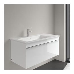 Villeroy & Boch Villeroy und Boch Venticello M&ouml;bel-Waschtisch 4134L1RW 100x50cm, stone white C-plus, mit Hahnloch, mit &Uuml;berlauf, links