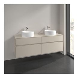 Villeroy & Boch Villeroy und Boch Collaro Waschtischunterschrank C052B0VN 160x54,8x50cm, f&uuml;r 2 Waschtische, mit LED-Beleuchtung, cashmere grey