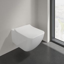 Villeroy & Boch Villeroy und Boch Venticello Combi-Pack-Wand-Tiefspüler 4611RS01 weiß, DirectFlush, mit WC-Sitz, Abgang waagerecht