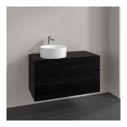 Villeroy & Boch Villeroy und Boch Collaro Waschtischunterschrank C039B0AB 100x54,8x50cm, Waschtisch links, LED-Beleuchtung 7,3 W, black oak