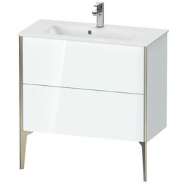 Duravit XViu Waschtisch-Unterschrank XV44890B185 81 x 59,4 x 39 cm, wei&szlig; hochglanz, 2 Ausz&uuml;ge, stehend, champagner matt