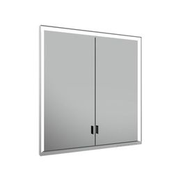 KEUCO Royal Lumos Spiegelschrank 14317172301 Wandeinbau, silber-eloxiert, verdecktes Ablagefach, 700 x 735 x 165 mm