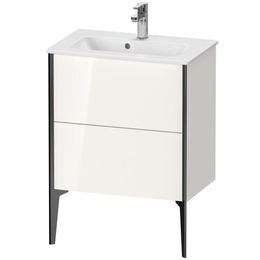 Duravit XViu Waschtisch-Unterschrank XV44880B222 61 x 59,4 x 39 cm, wei&szlig; hochglanz, 2 Ausz&uuml;ge, stehend, schwarz matt