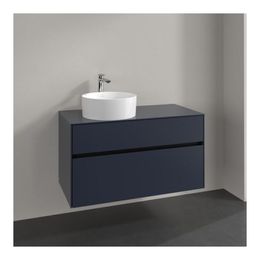 Villeroy & Boch Villeroy und Boch Collaro Waschtischunterschrank C039B0VQ 100x54,8x50cm, Waschtisch links, LED-Beleuchtung 7,3 W, marine blue