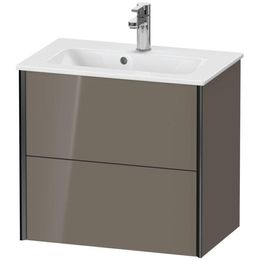 Duravit XViu Waschtisch-Unterschrank XV41780B289 61 x 56 x 39 cm, flannel grey hochglanz, 2 Schubk&auml;sten, wandh&auml;ngend, schwarz matt