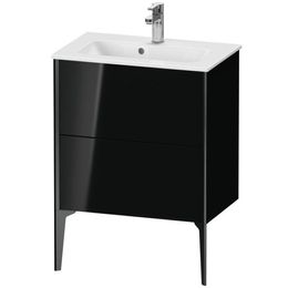 Duravit XViu Waschtisch-Unterschrank XV44880B240 61 x 59,4 x 39 cm, schwarz hochglanz, 2 Ausz&uuml;ge, stehend, schwarz matt