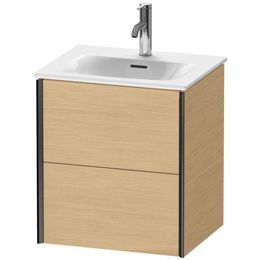 Duravit XViu Waschtisch-Unterschrank XV41310B230 51x42x55,7cm, 2 Schubkästen, schwarz matt, Eiche natur