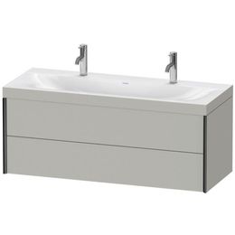 Duravit XViu Waschtisch-Unterschrank XV4618OB207C 120x48cm, 2 Schubkästen, schwarz matt, Rahmen C, betongrau matt