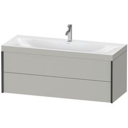 Duravit XViu Waschtisch-Unterschrank XV4617OB207C 120x48cm, 2 Schubkästen, 1 Hahnloch, schwarz matt, Rahmen C, betongrau matt