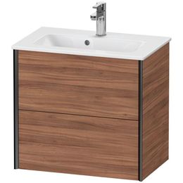 Duravit XViu Waschtisch-Unterschrank XV41780B279 61 x 56 x 39 cm, nussbaum natur, 2 Schubk&auml;sten, wandh&auml;ngend, schwarz matt