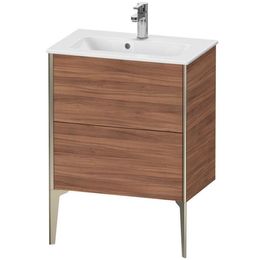 Duravit XViu Waschtisch-Unterschrank XV44880B179 61 x 59,4 x 39 cm, nussbaum natur, 2 Ausz&uuml;ge, stehend, champagner matt