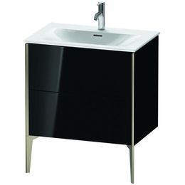 Duravit XViu Waschtisch-Unterschrank XV43010B140 71 x 59,1 x 48 cm, schwarz hochglanz, 2 Ausz&uuml;ge, champagner matt