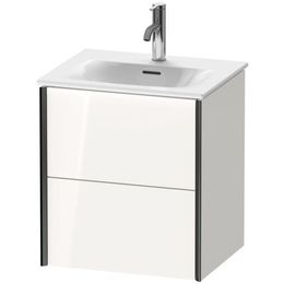 Duravit XViu Waschtisch-Unterschrank XV41310B285 51x42x55,7cm, 2 Schubk&auml;sten, schwarz matt, wei&szlig; hochglanz