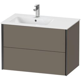 Duravit XViu Waschtisch-Unterschrank XV41580B290 81x48x56cm, 2 Schubk&auml;sten, Becken links, schwarz matt, flannel grey seidenmatt