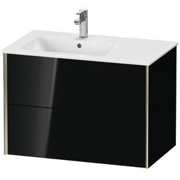 Duravit XViu Waschtisch-Unterschrank XV41580B140 81x48x56cm, 2 Schubk&auml;sten, Becken links, champagner matt, schwarz hochglanz