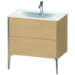 Duravit XViu Waschtisch-Unterschrank XV43020B130 81 x 59,1 x 48 cm, Eiche natur, 2 Ausz&uuml;ge, champagner matt