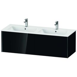 Duravit XViu Waschtisch-Unterschrank XV40290B240 128x48x40cm, 2 Ausz&uuml;ge, wandh&auml;ngend, schwarz matt, schwarz hochglanz